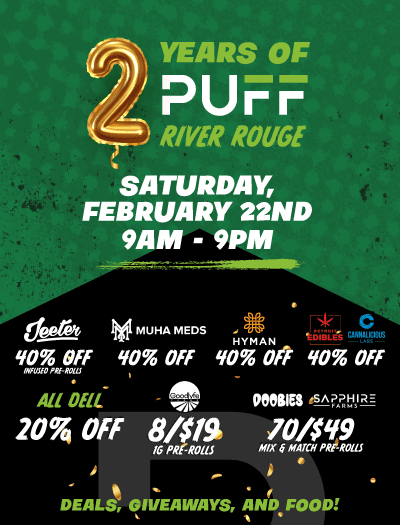 Puff River Rouge 2yr Anniversary Event / Deals - Puff Cannabis